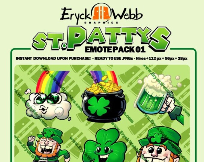 St. Patrick's Day Twitch Emotes Irish Holiday Twitch Emote Pack Green ...