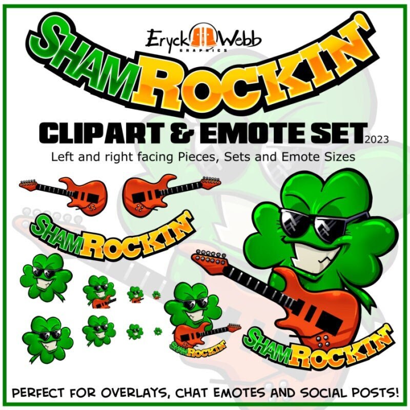 Shamrockin Clip Art and Emote Set - Etsy