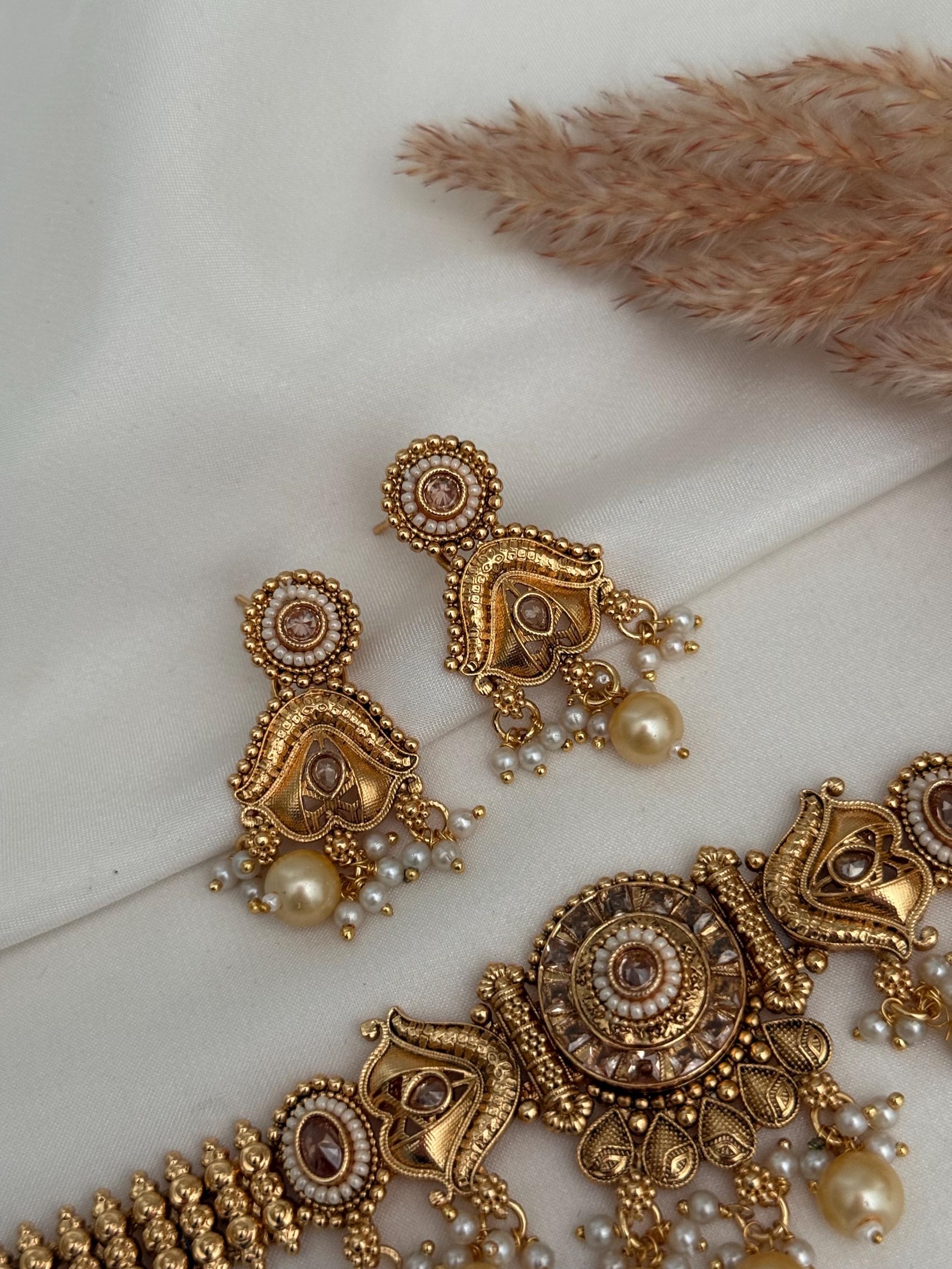 Saya Gold Imitation Choker Finish Kundan Polki Set Kundan Necklace Set ...