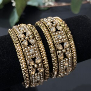 Gold Stone Kade X Bangles/indian Bangles/punjabi Bangles Set, Metal ...