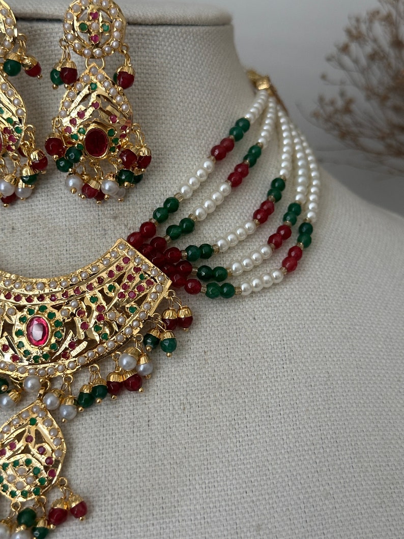 Jadau Multicolor Pipple Patti Tikka X Set/lightweight Multicolor Tikka ...