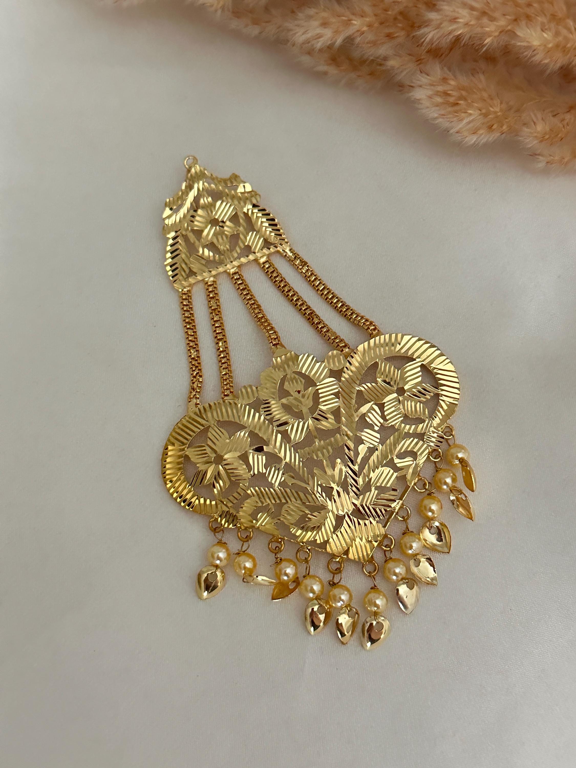 Traditiona Punjabi Gold Passa Piple Patti Indian Hair Accessories ...