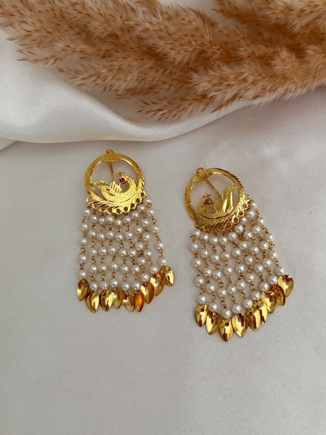 Jadau Gold Traditional Punjabi Earrings Jhumki/jaago Earrings/indian ...