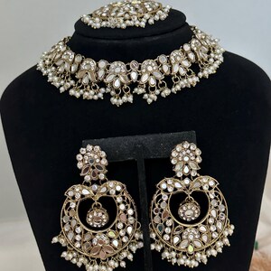Mirror Necklace With Earrings Tikka,mirror Work Jewellery , Mirror ...