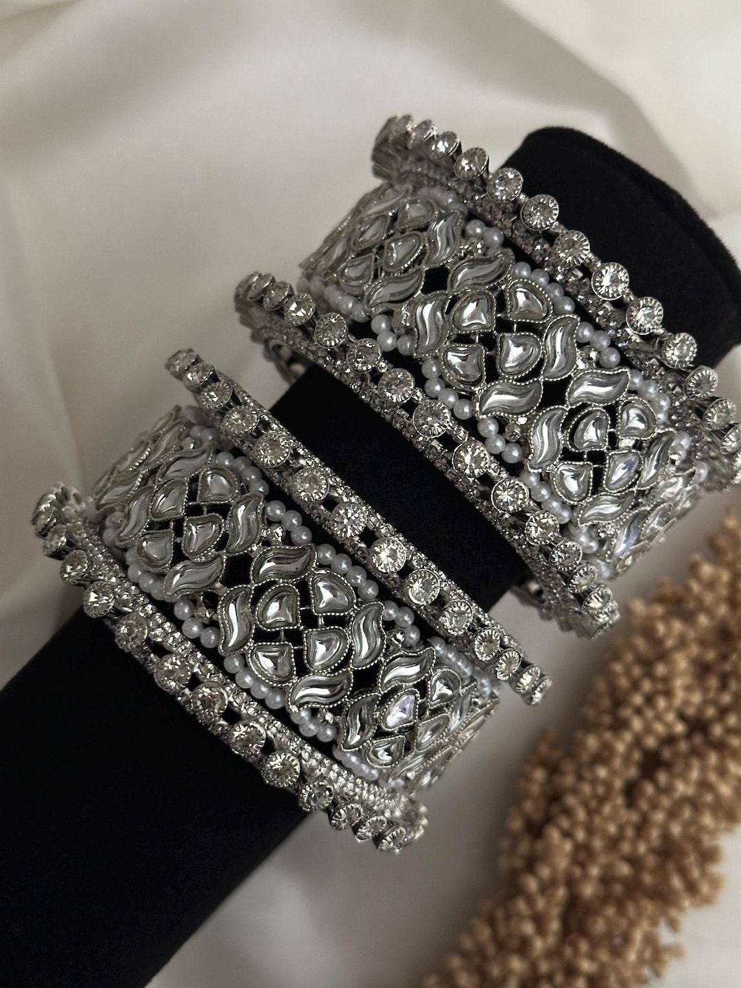 Kundan Gold Kade Bangles/indian Bangles/punjabi Bangles Set, Metal ...