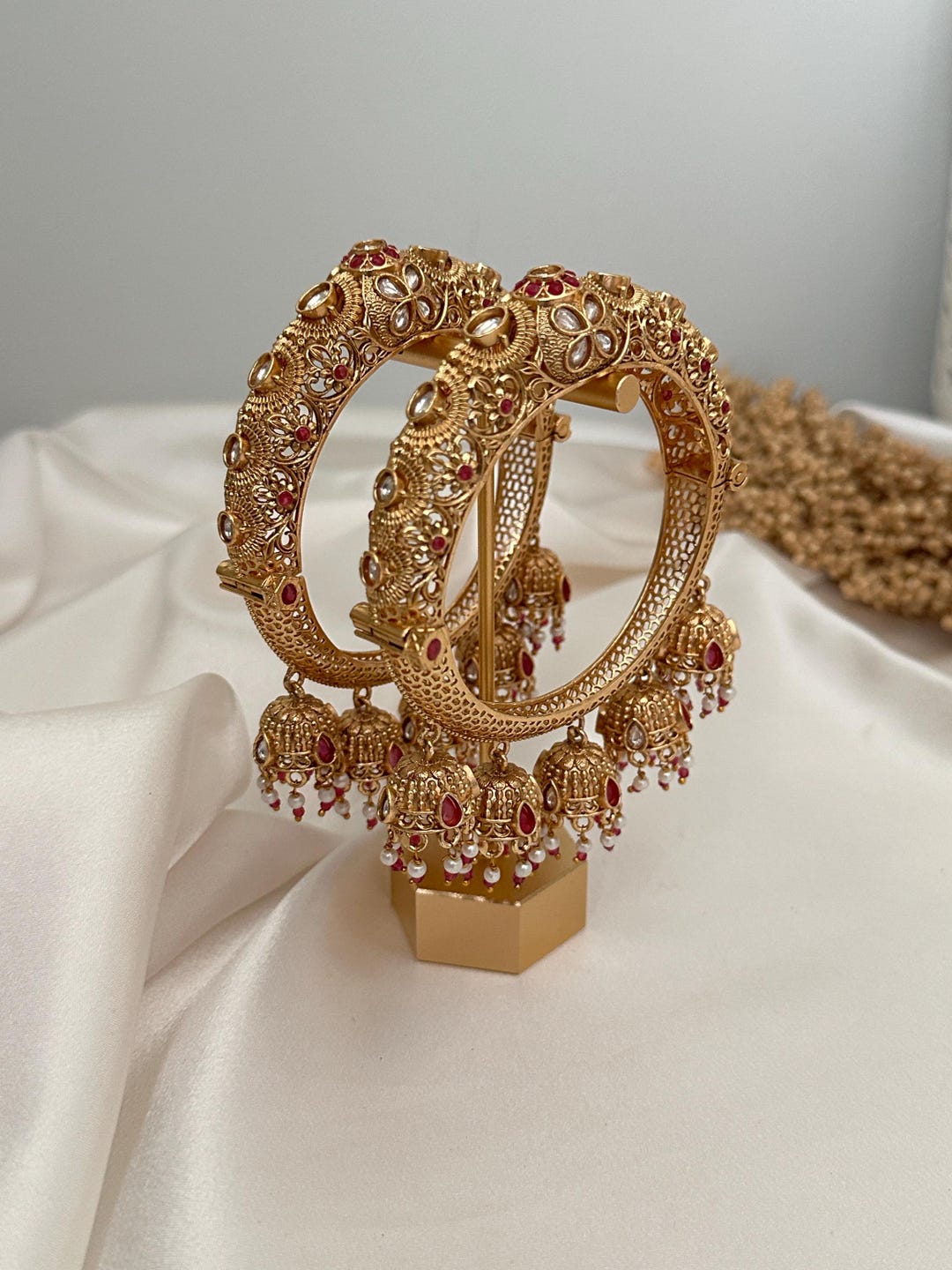 Antique Gold Screw Amrapali Kangan Kada Indian Bracelet Jewelry ...