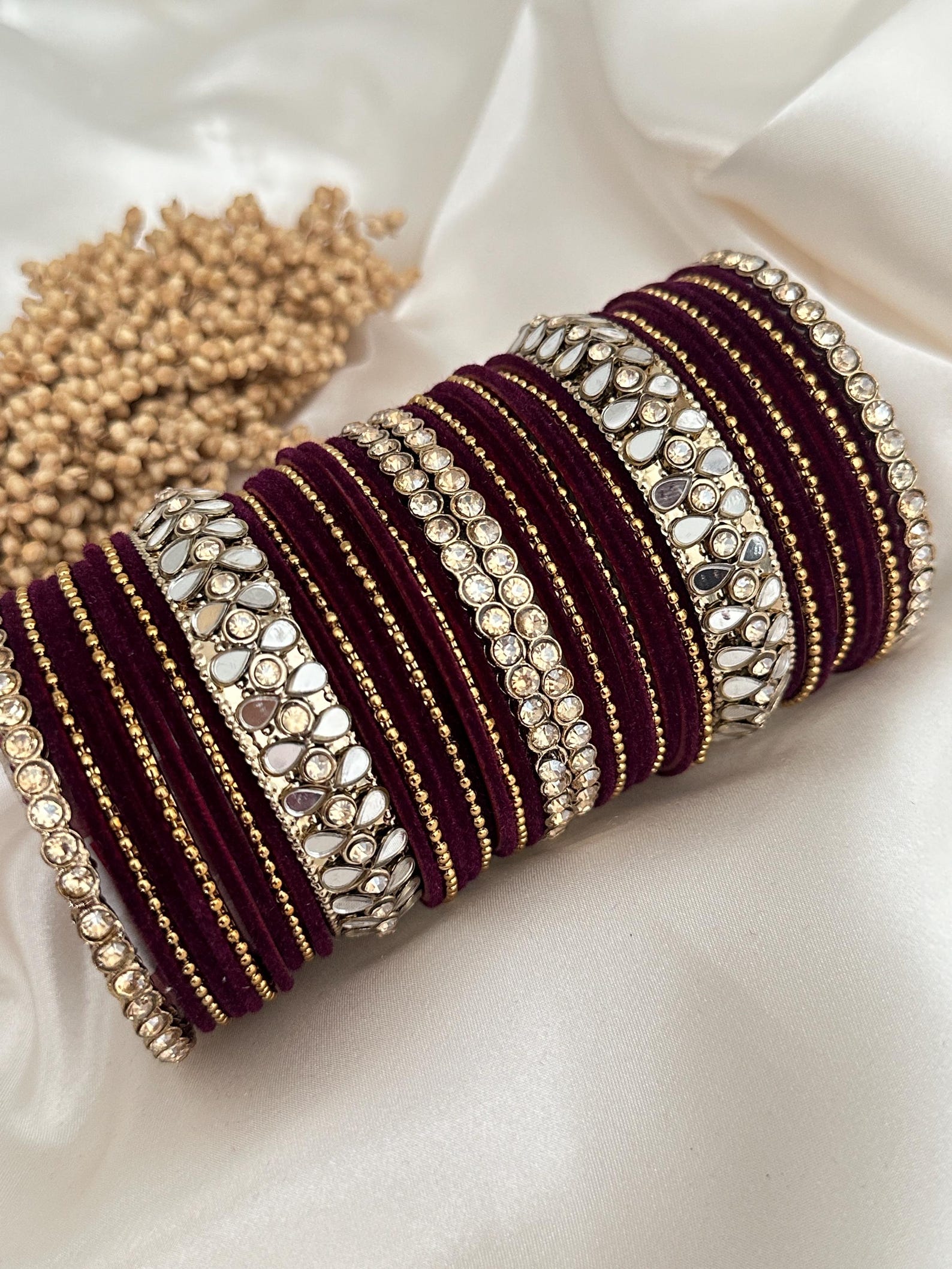 Mirror Bangles Set Kade Bangles/indian Bangles/punjabi Bangles Set ...