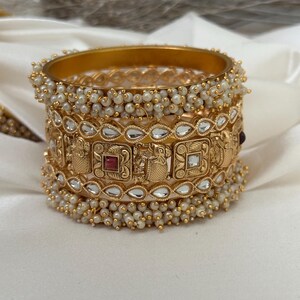 Antique Gold Elephant Kade Bangles Rajasthani Kangan Gajre /indian Bangles/punjabi Bangles Set ...