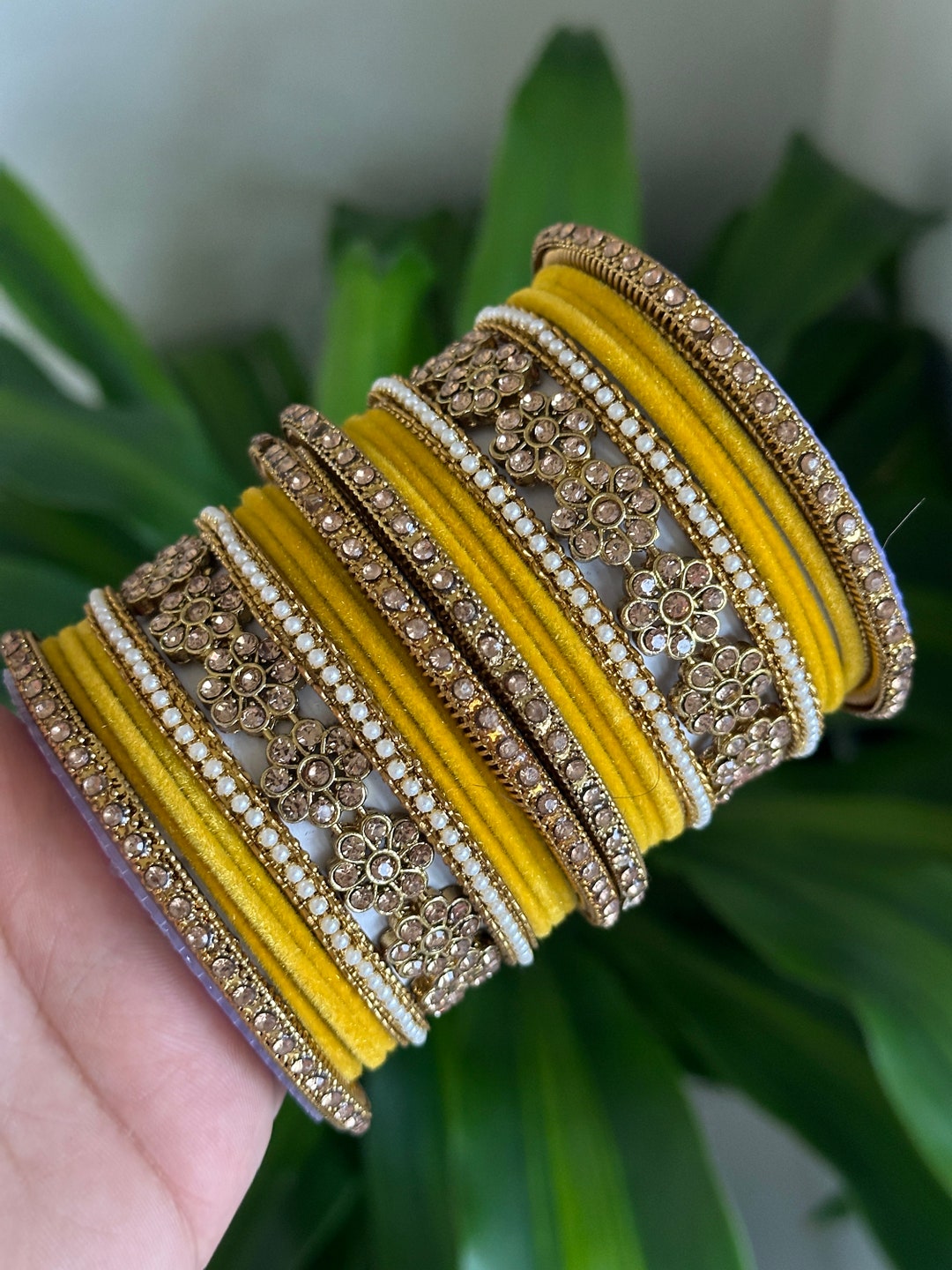 Stone Kade Metal Bangles Se/indian Bangles/punjabi Bangles Set,pink ...