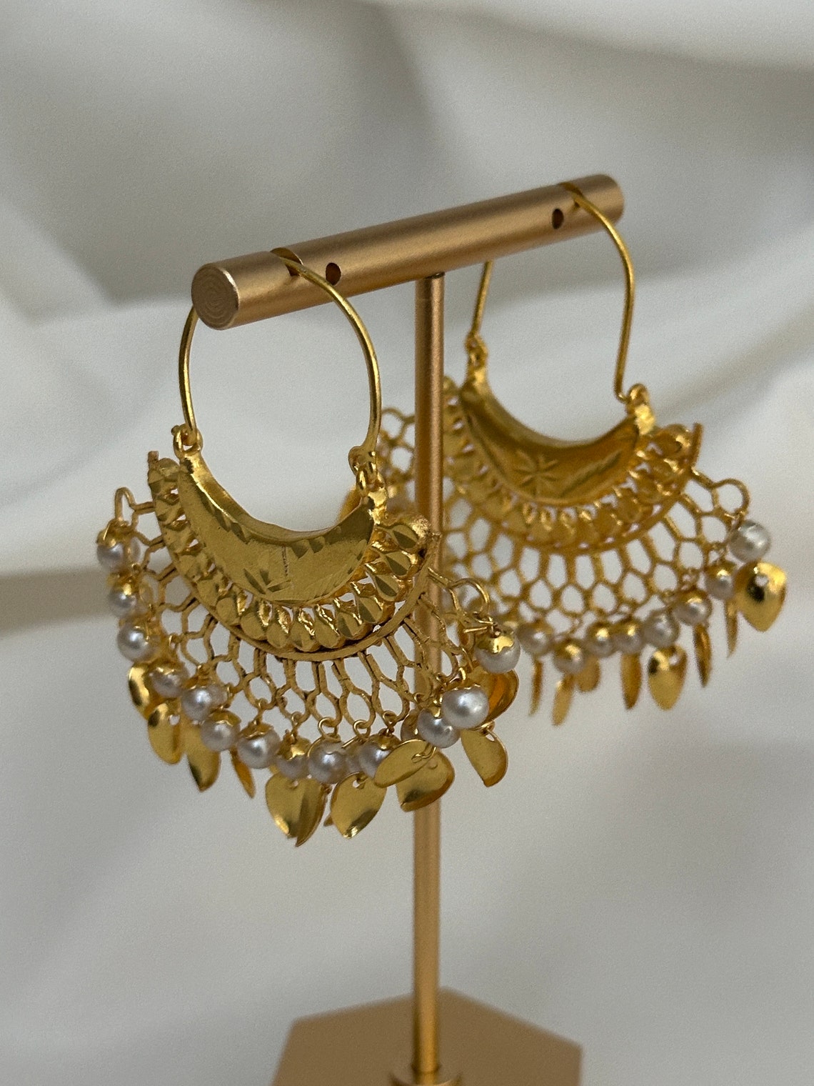 Traditional Punjabi Jago Bali Earrings/ Earrings/pink Mint Green Uncut ...