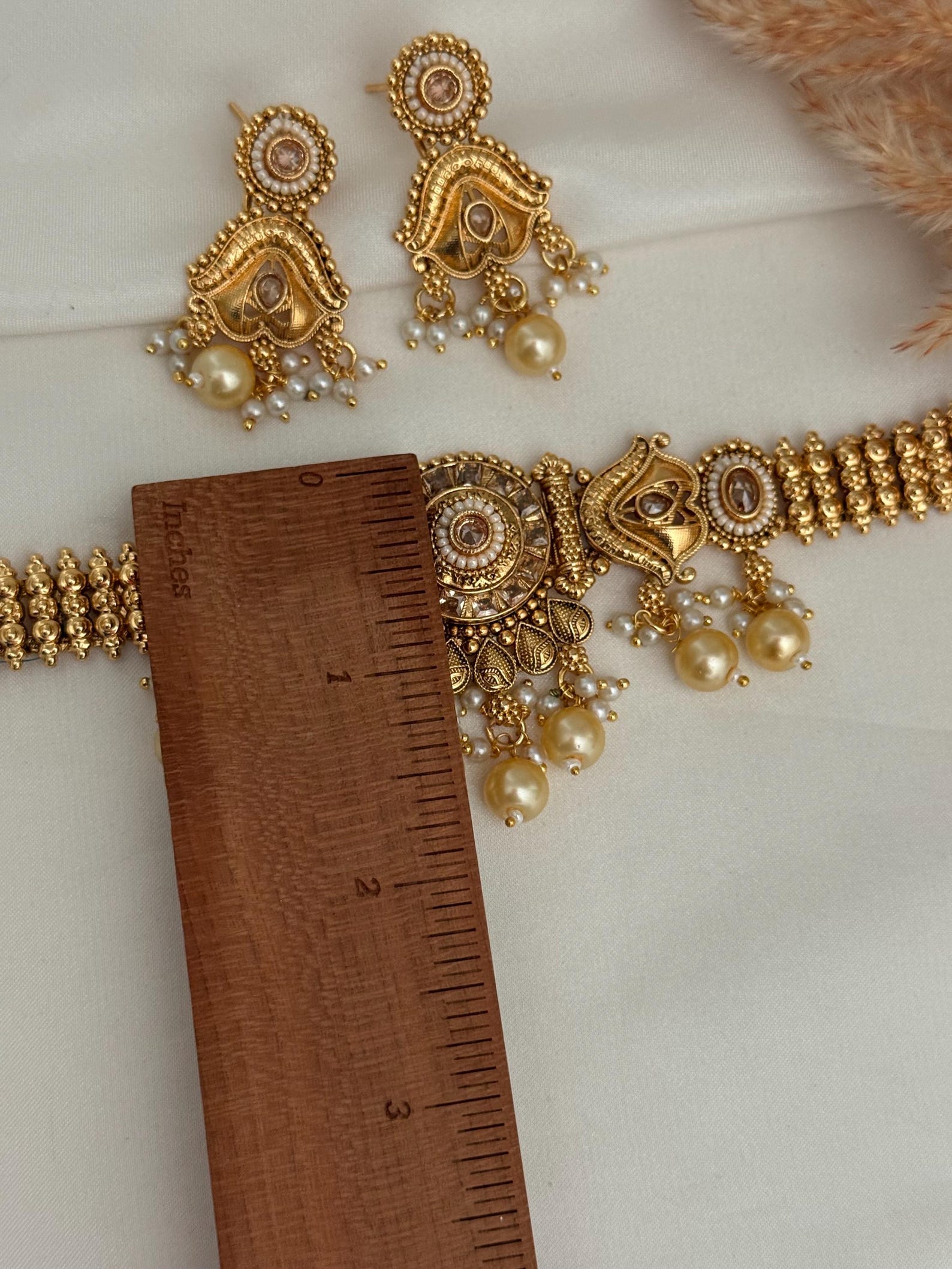 Saya Gold Imitation Choker Finish Kundan Polki Set Kundan Necklace Set ...