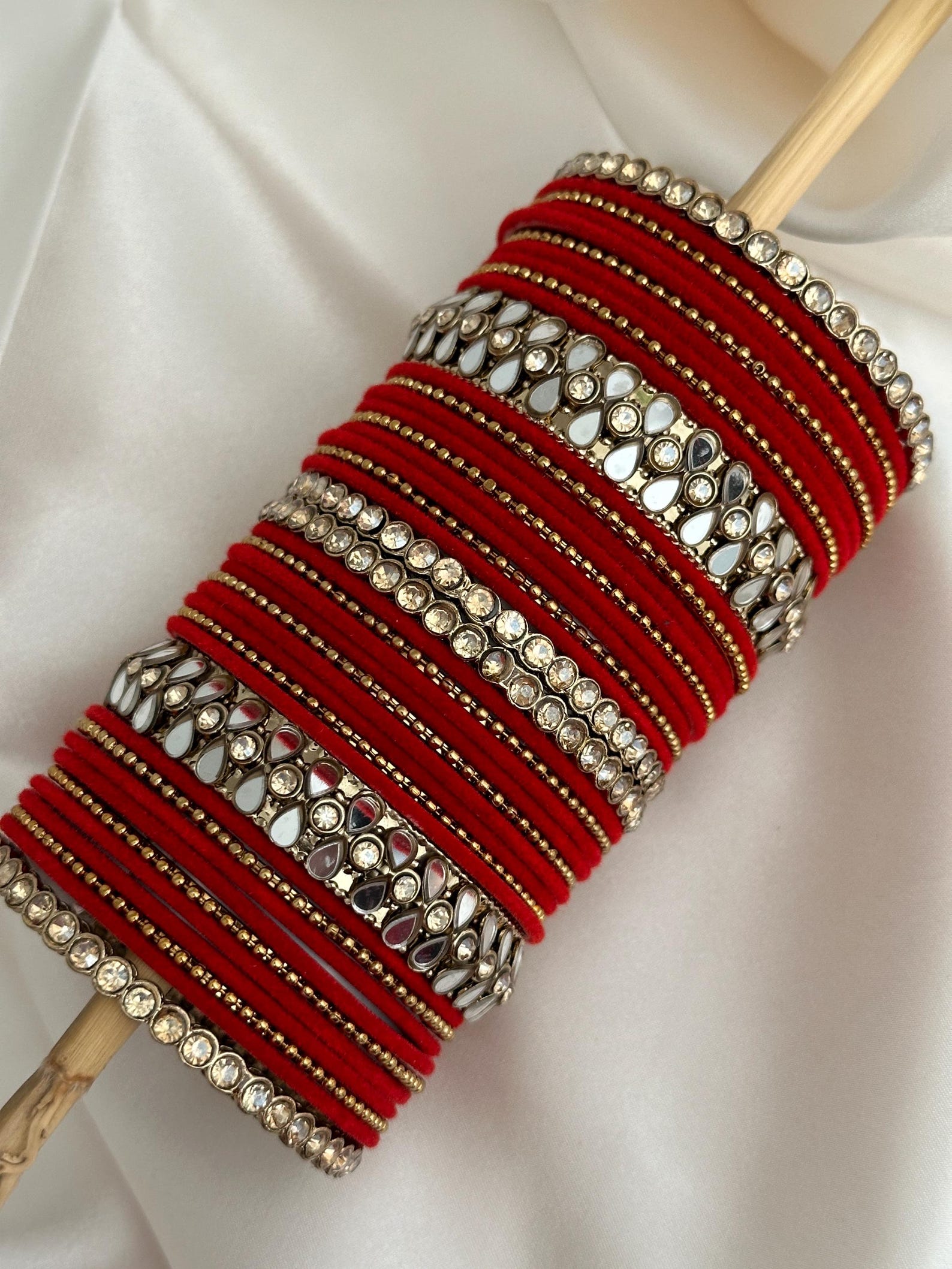 Mirror Bangles Set Kade Bangles/indian Bangles/punjabi Bangles Set Metal Diamond Chuddis/metal ...