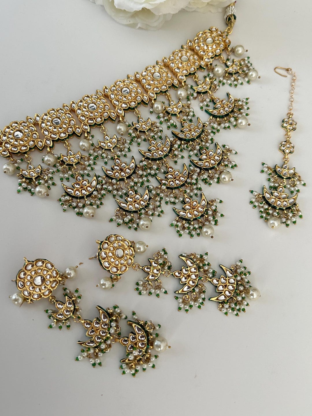 Pakistani Bridal Kundan Choker Set Tyani Kunpearls |indian Wedding ...