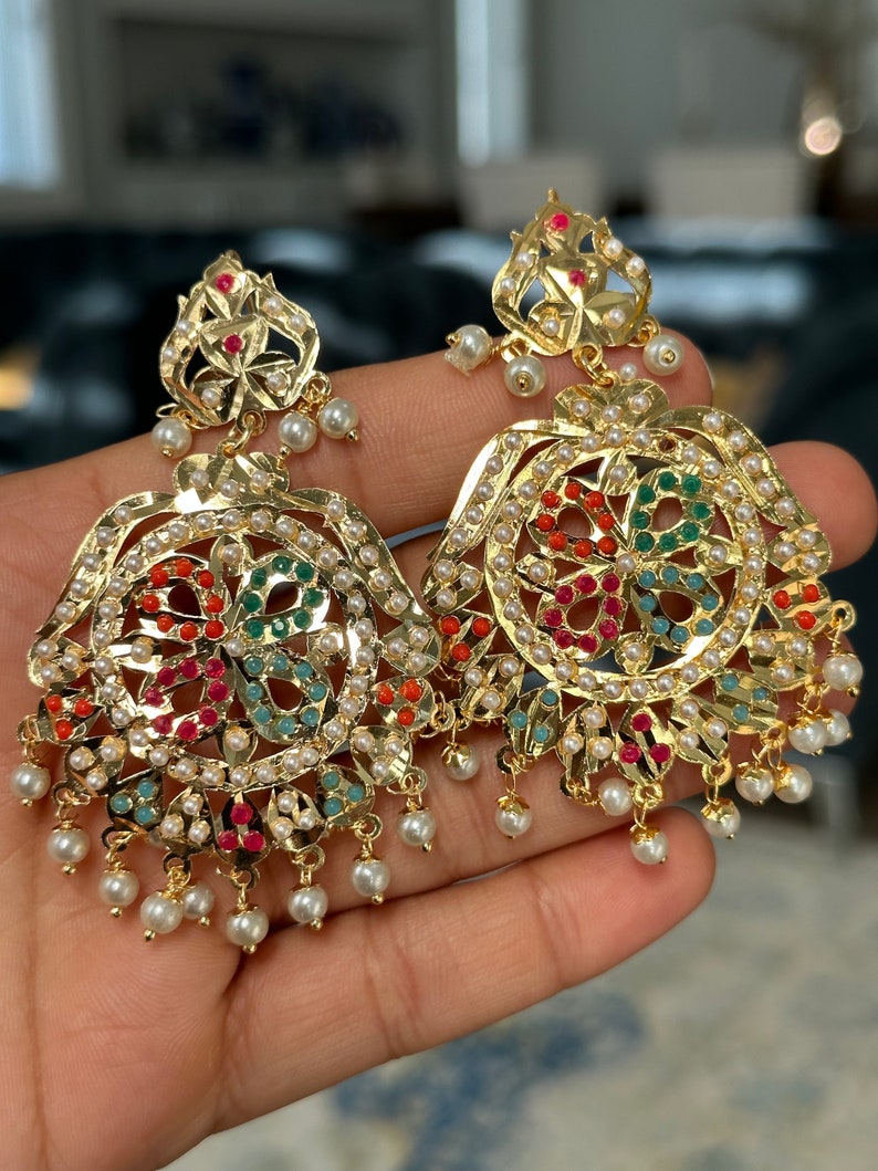 Jadau Multicolor Pipple Patti Tikka X Set/lightweight - Etsy