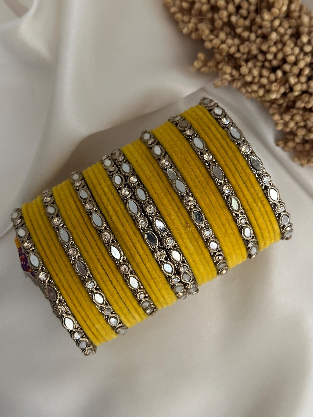 Mirro Kade Metal Bangles Se/indian Bangles/punjabi Bangles Set,pink ...