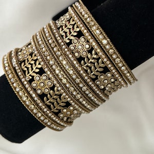 Stone Kade Metal Bangles/indian Bangles/punjabi Bangles Set,pink Blue ...