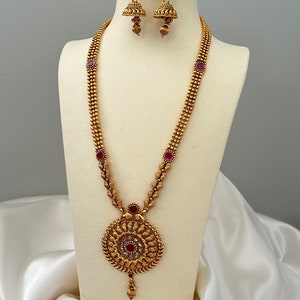 Antique Gold Long Necklace Rani Haar Kundan Polki Long Set Kundan Long ...