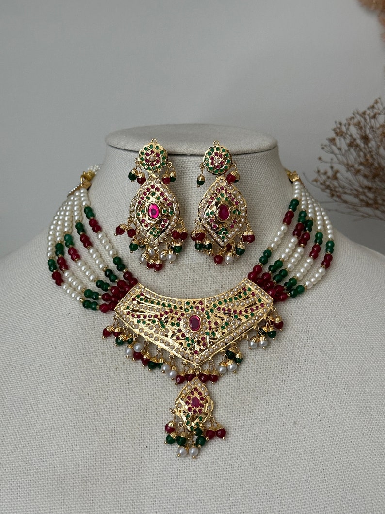 Jadau Multicolor Pipple Patti Tikka X Set/lightweight Multicolor Tikka ...