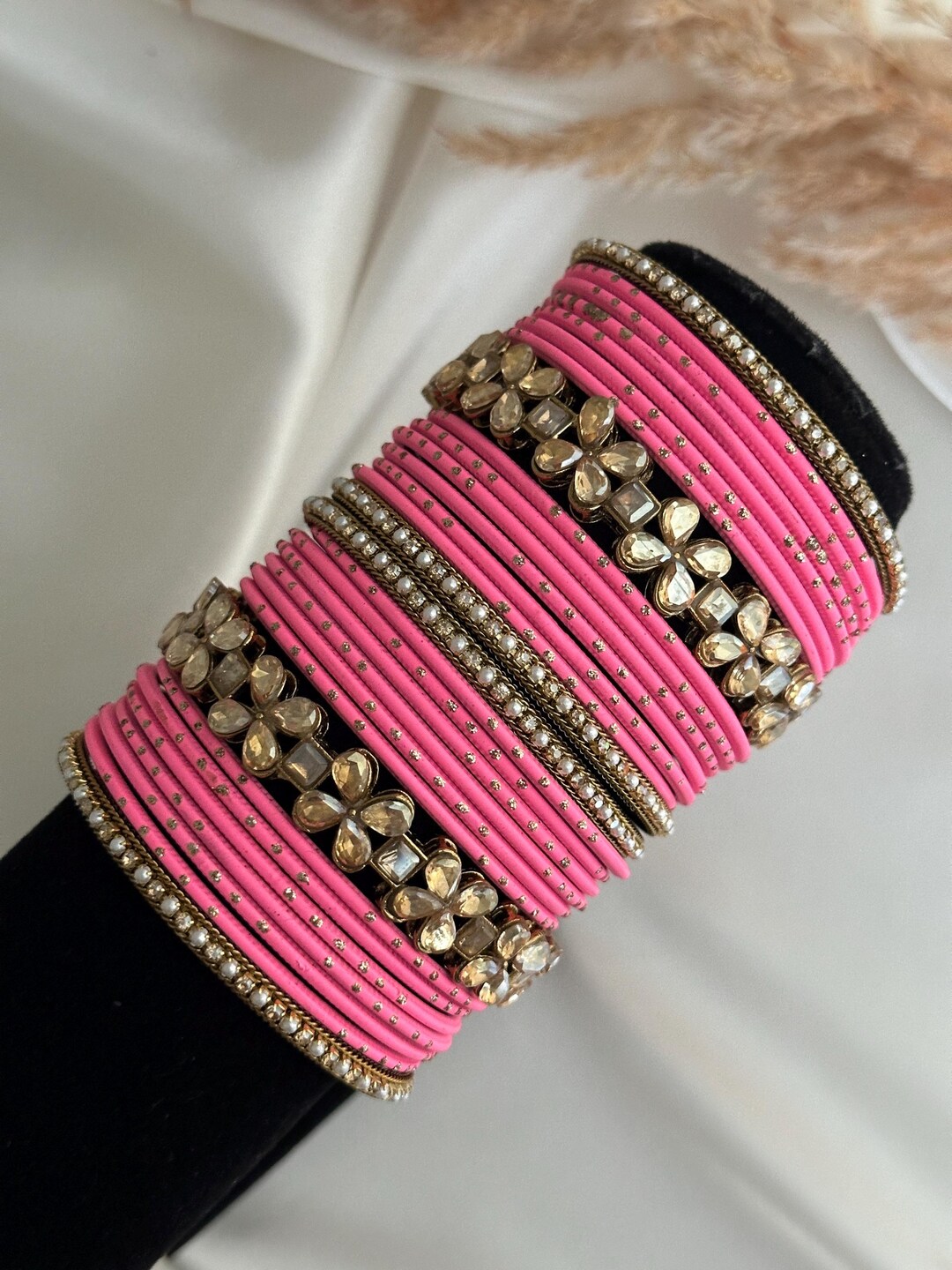 Antique Gold Stone Kade Bangles/indian Bangles/punjabi Bangles Set Gold ...