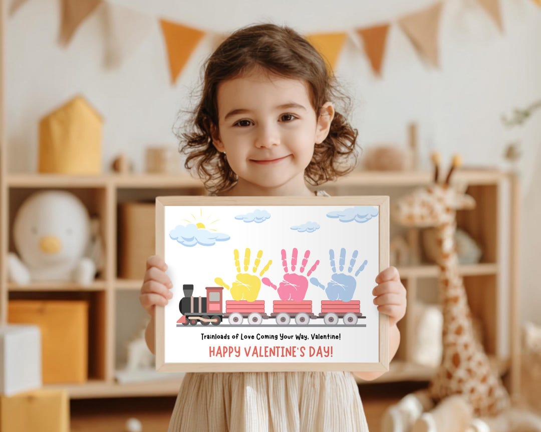 Valentine's Day Handprint Art Craft for Kids, Printable Paint Keepsake ...