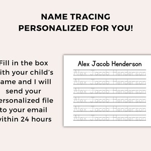 Handwriting Practice, Custom Name Tracing Sheet, Personalized Tracing ...