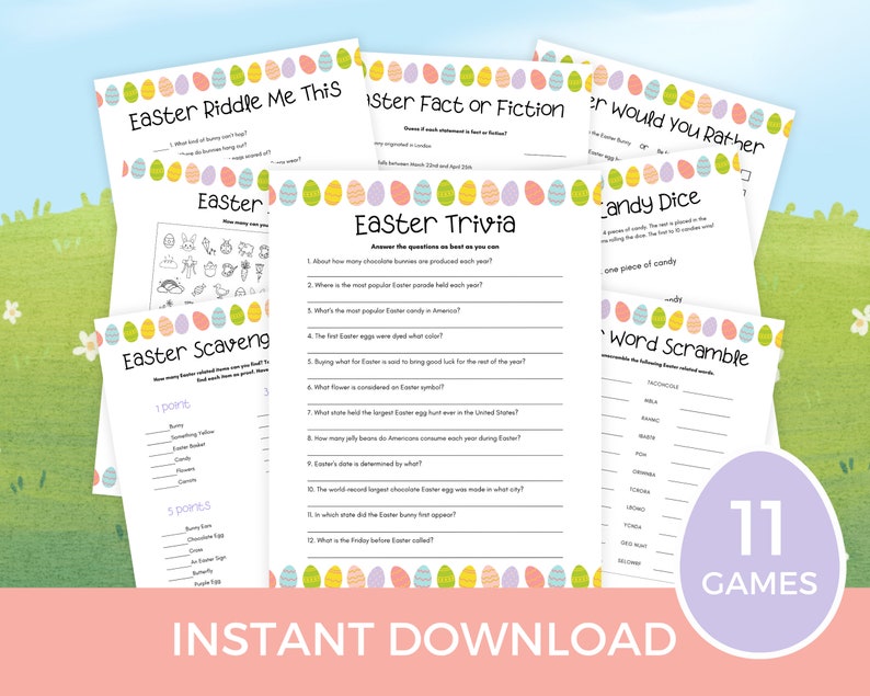 Easter Game Bundle, Easter Activity Pack, Printable Easter Games for ...