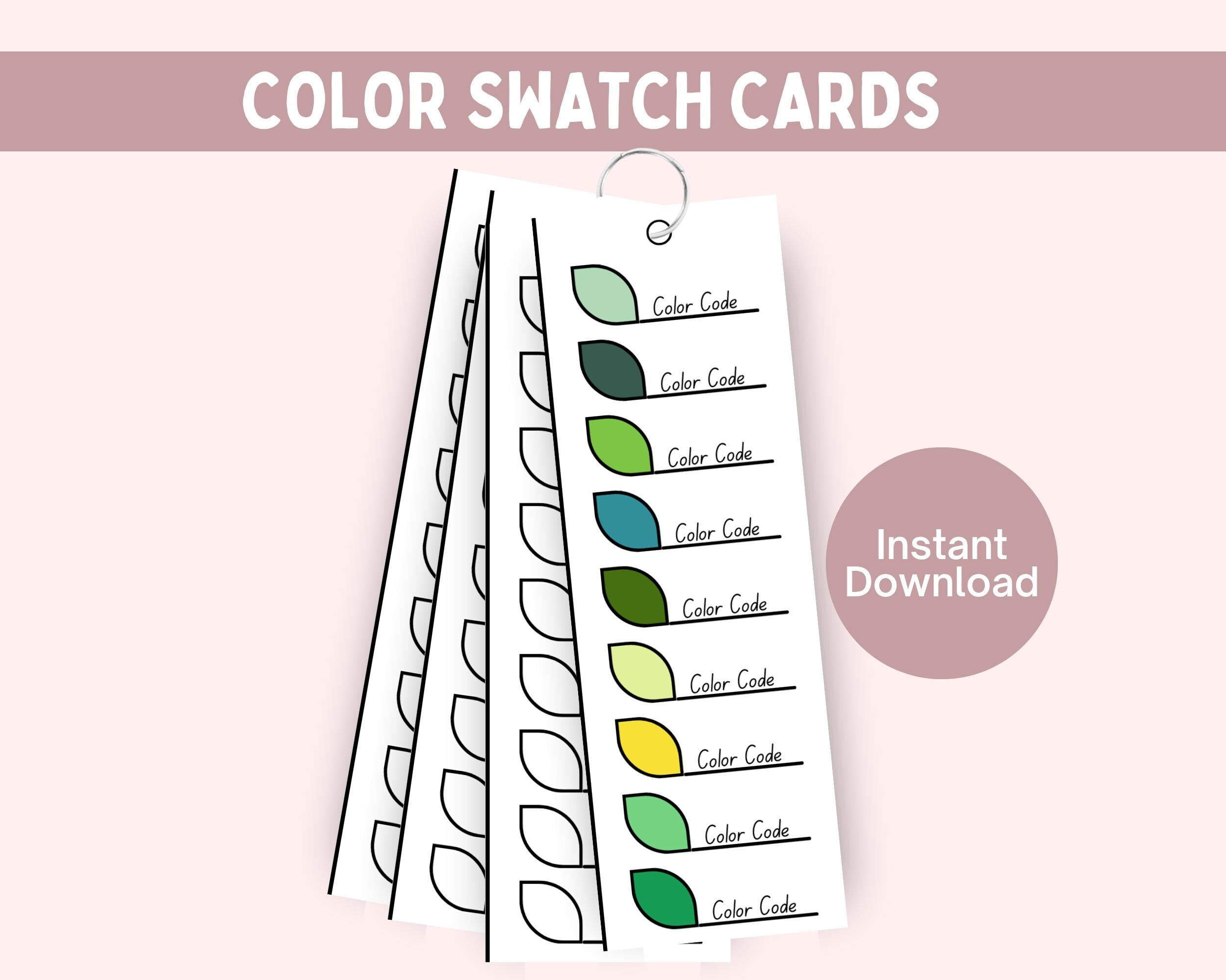 Color Swatch Charts, Color Test Chart, Blank Color Chart, Adult ...