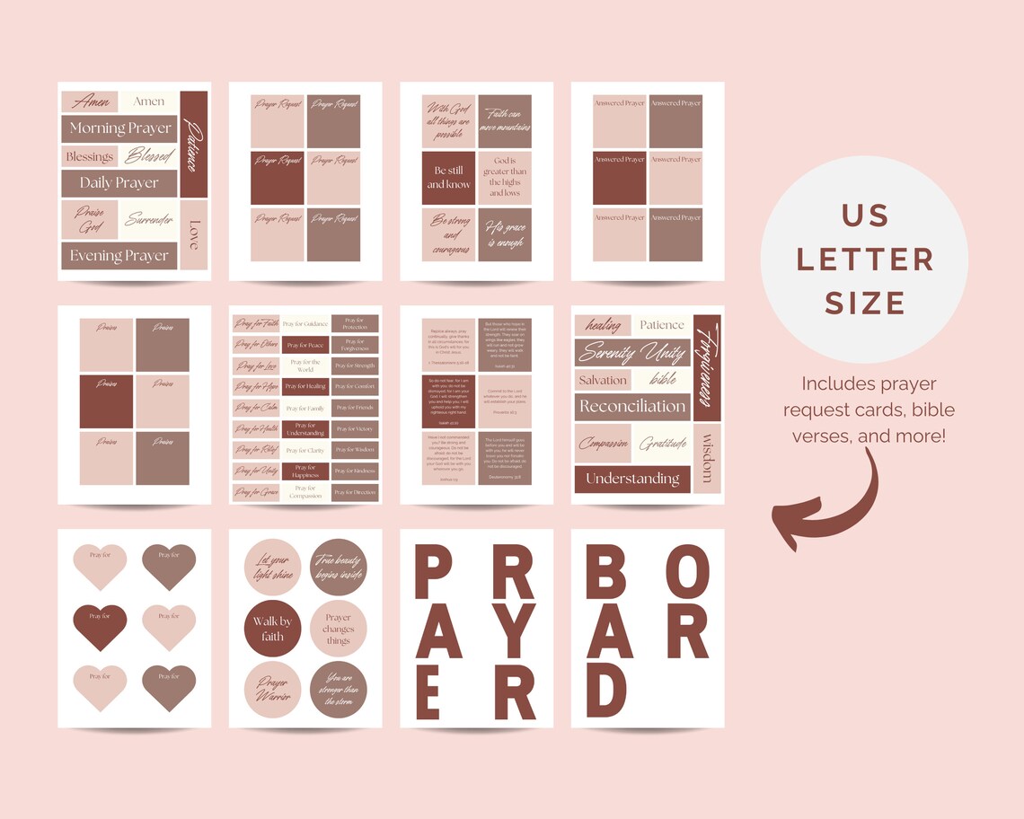 Printable Prayer Board, Prayer Board Kit, Prayer Request Cards ...