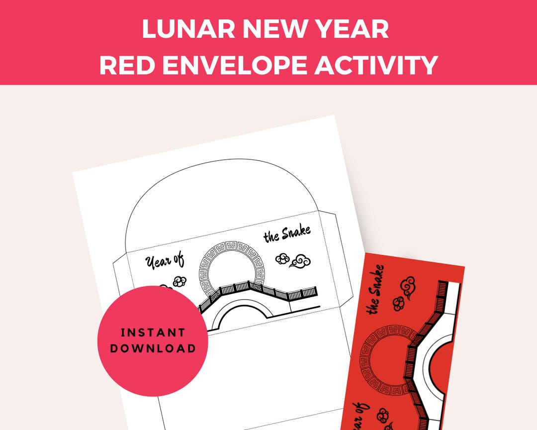 Lunar New Year Red Envelope Activity for Kids, Year of the Snake ...
