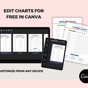Kids Reward Bucks, Editable Kids Chore Chart Canva, Printable Mom, Dad ...