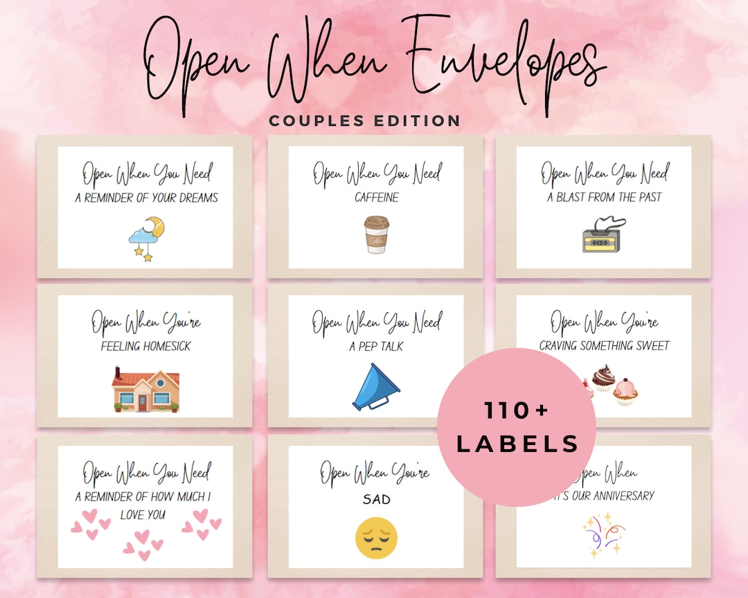 Open When Envelopes for Couples, Open When Cards, Long Distance ...