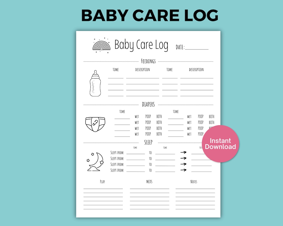 Infant Care Log, Baby Care Log, Newborn Care Log, Baby Tracking Log ...