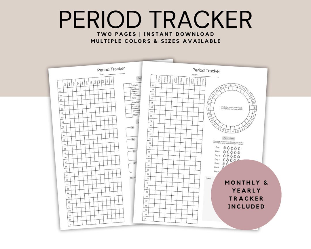 Period Tracker Printable, Period Planner, Period Journal, Period Chart ...