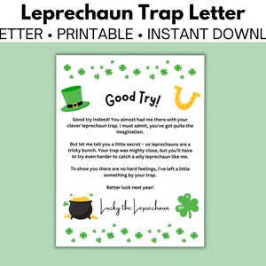 Leprechaun Trap Letter, St Patrick's Day Activity, Leprechaun Note ...