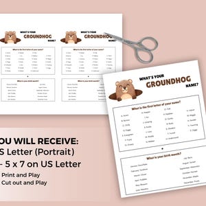What's Your Groundhog Name Game, Classroom Groundhog Day Activity, Name ...