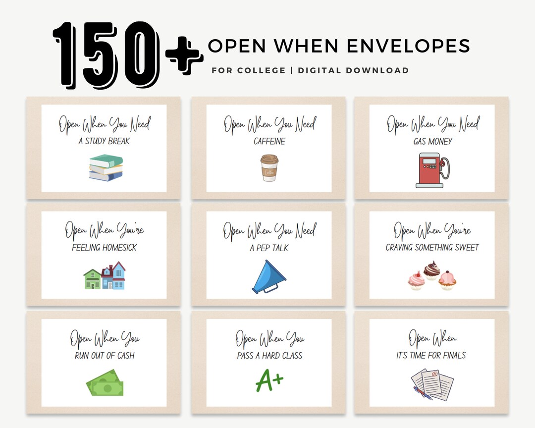 Open When Envelopes College, Open When Letters, Son Going to College ...