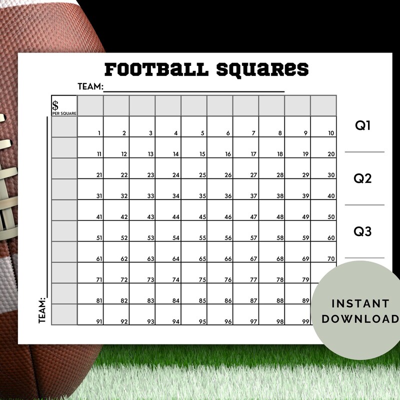 100 Square Raffle Board - Etsy Australia