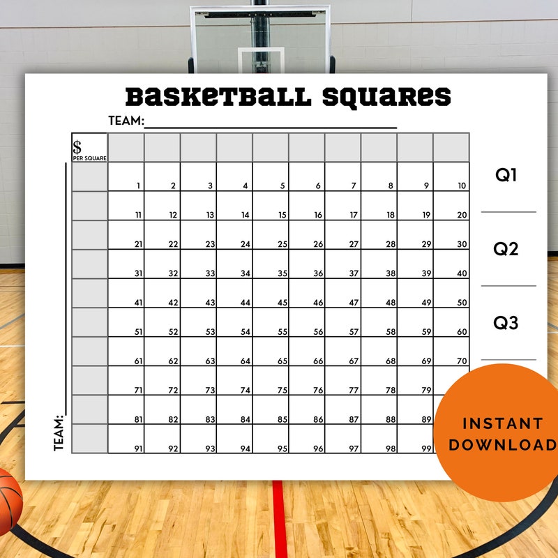 Basketball Pool Squares - Etsy