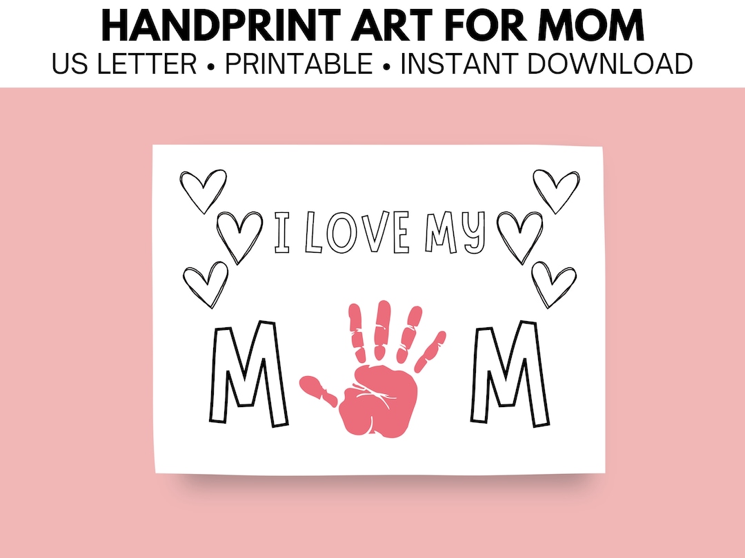 Handprint Art for Mom, Mother's Day Craft Activities, Kids Baby Toddler ...