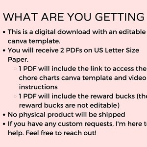 Kids Reward Bucks, Editable Kids Chore Chart Canva, Printable Mom, Dad ...