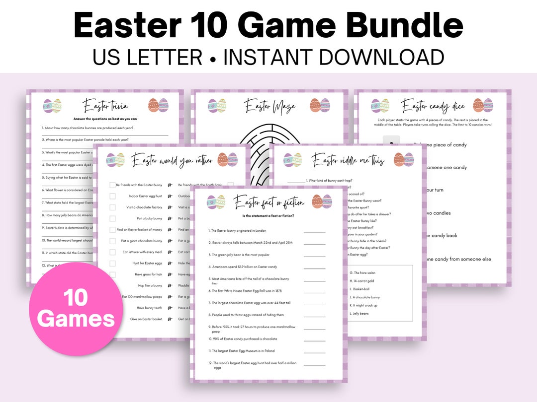 Easter Game Bundle, Easter Activity Pack, Printable Easter Games for ...