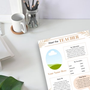 Editable Meet the Teacher Template, Canva Template, Back to School ...