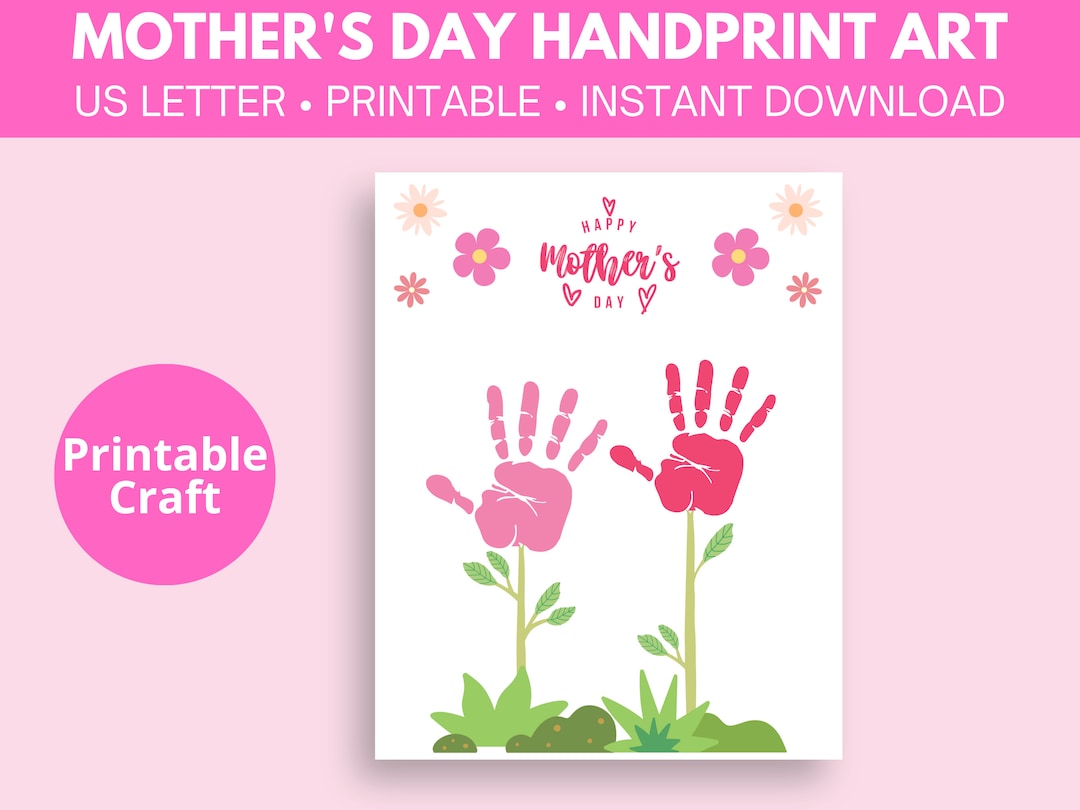 Mother's Day Handprint Art for Kids, Mother's Day Craft Activities ...
