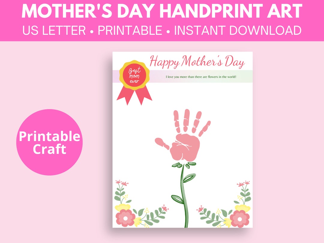 Mother's Day Handprint Art for Kids, Mother's Day Craft Activities ...
