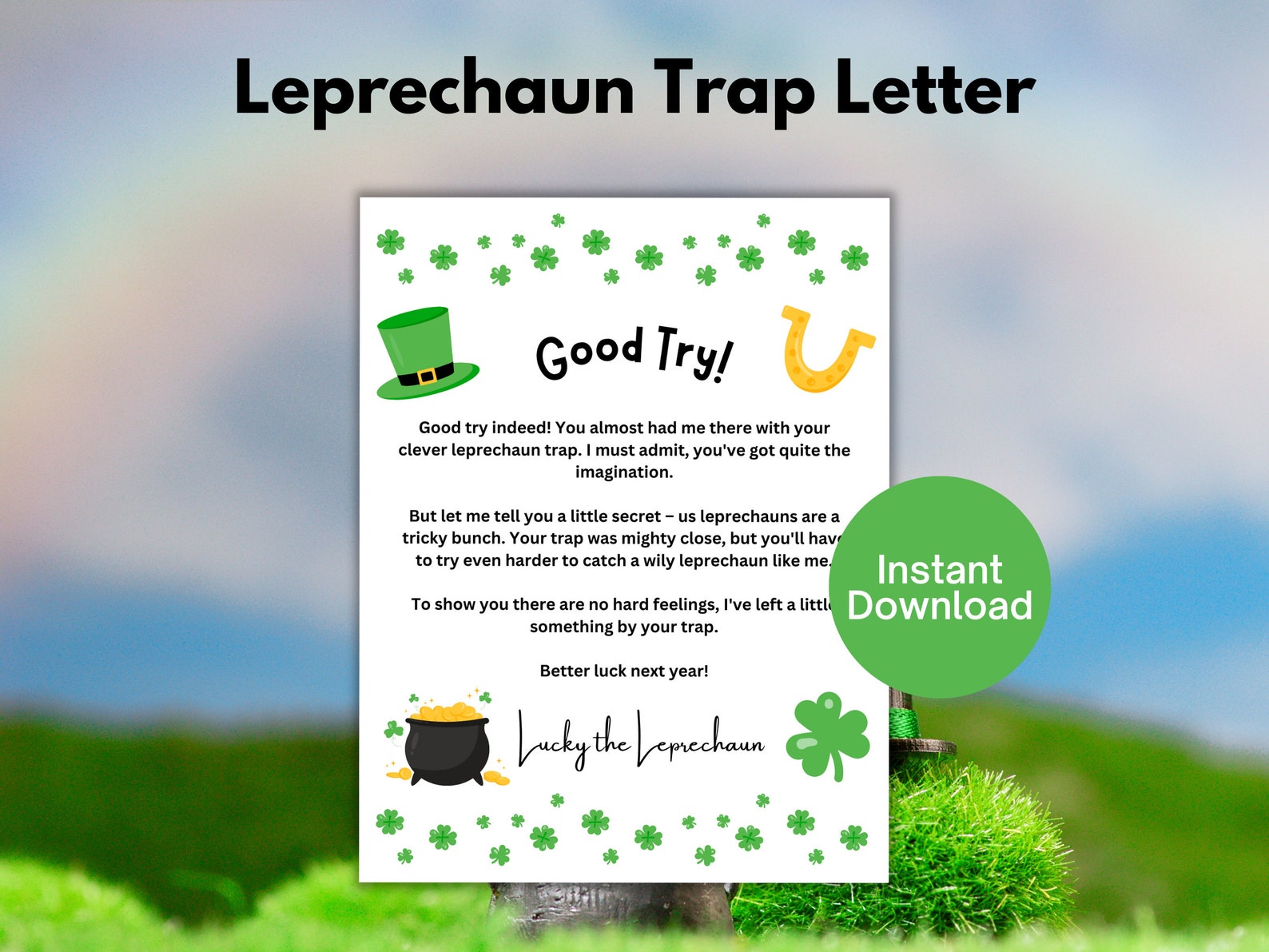 Leprechaun Trap Letter, St Patrick's Day Activity, Leprechaun Note ...