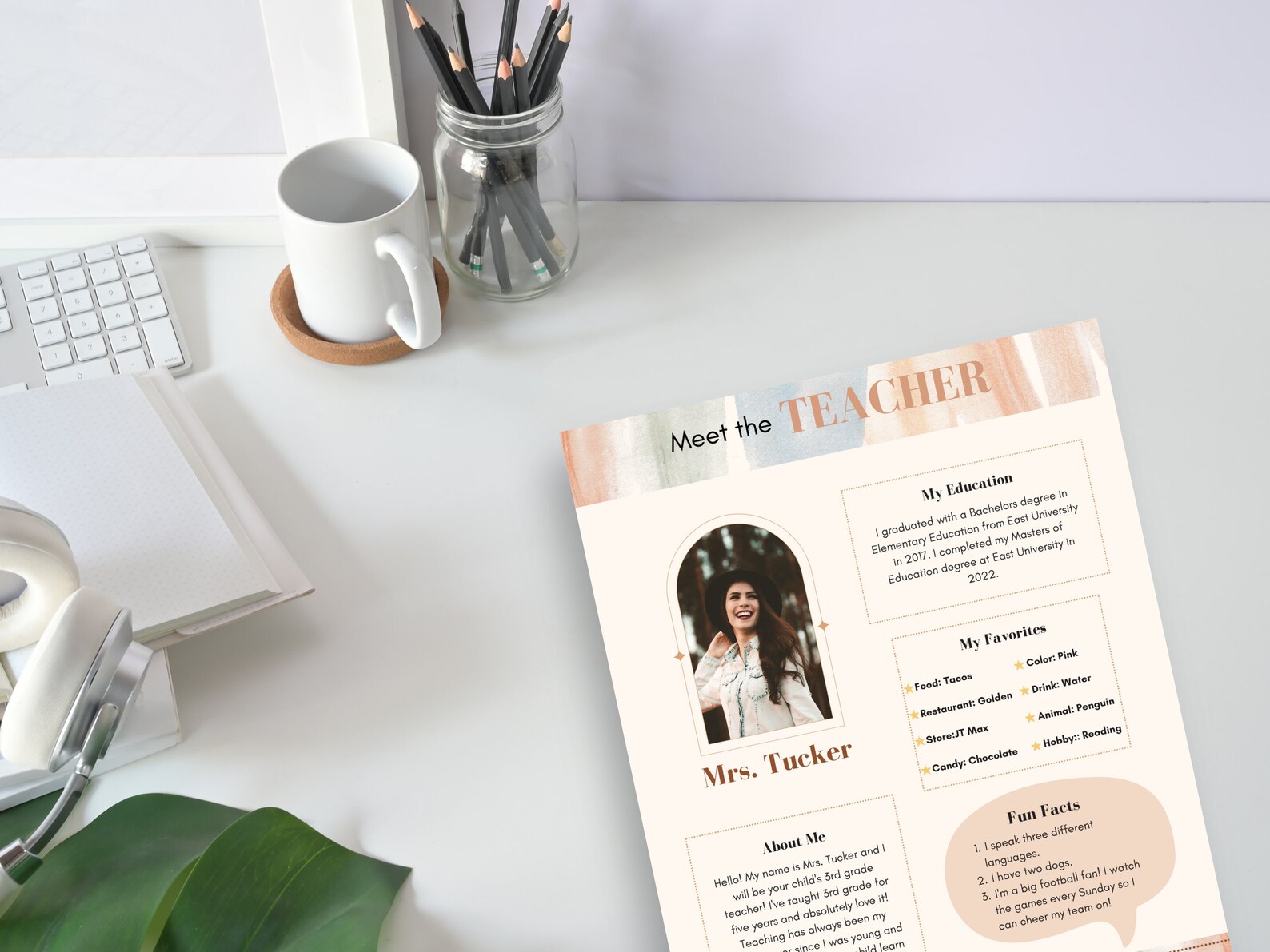 Editable Meet the Teacher Template, Canva Template, Back to School ...