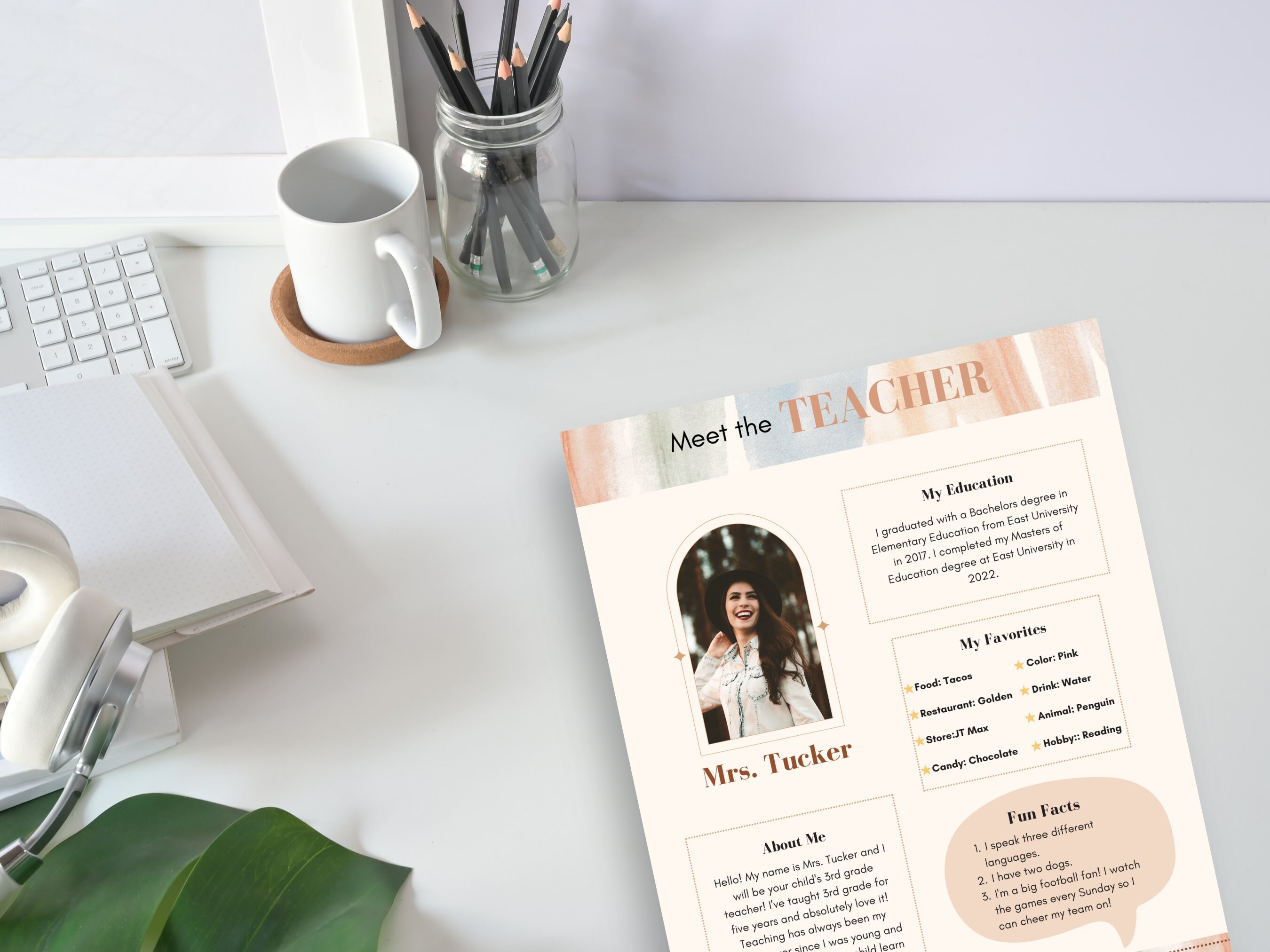 Editable Meet the Teacher Template, Canva Template, Back to School ...