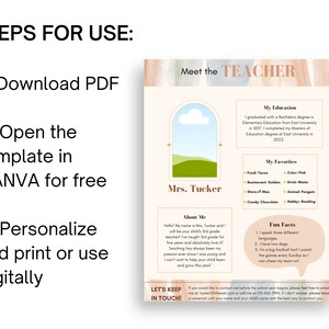 Editable Meet the Teacher Template, Canva Template, Back to School ...