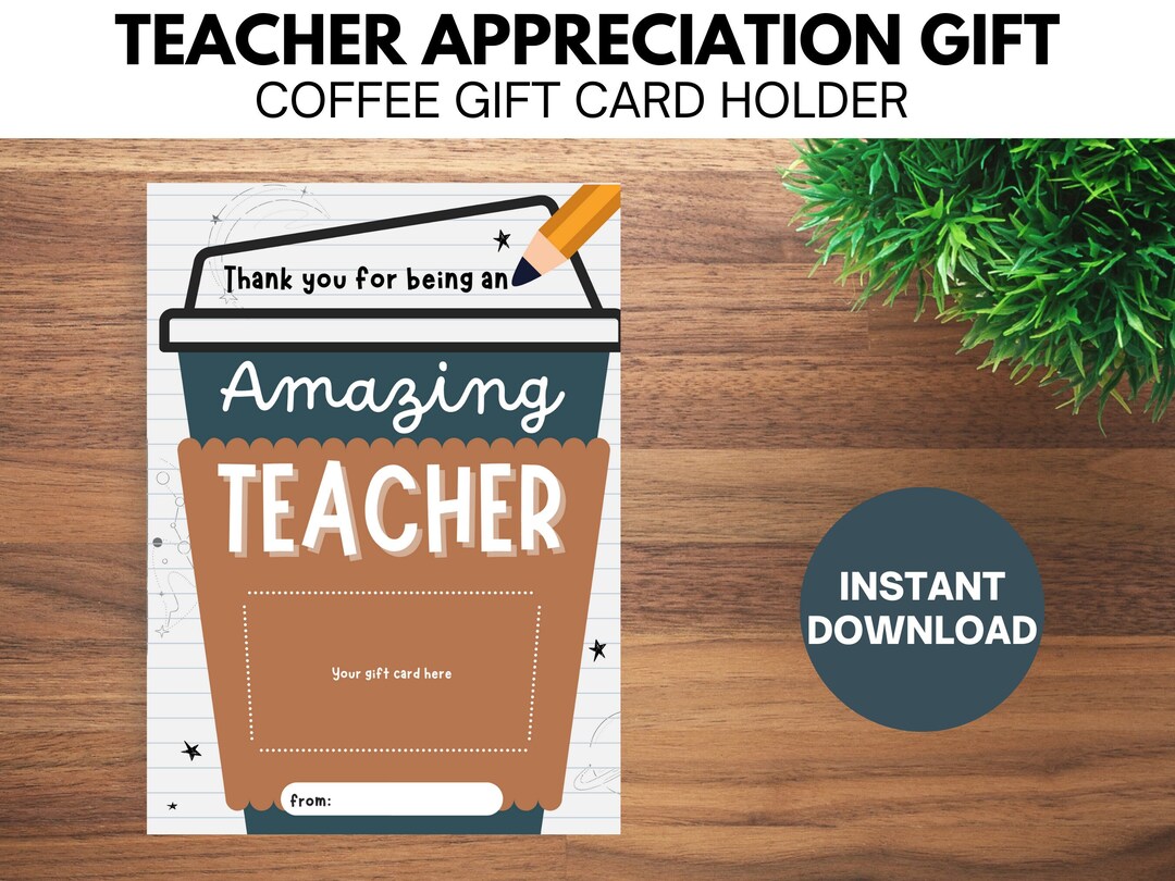Teacher Gift Card Holder, Teacher Appreciation, End of Year Gift, Thank ...