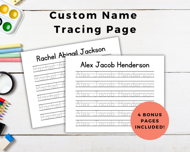 Handwriting Practice, Custom Name Tracing Sheet, Personalized Tracing ...